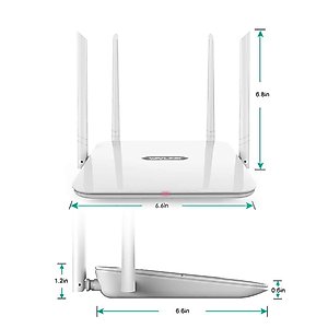 WiFi Router 1200Mbps, WAVLINK Smart Router Dual Band 5Ghz+2.4Ghz, Wireless Internet Routers for Home & Gaming with Amplifiers PA+LNA | 2x2 MIMO Antennas | Support Router/Access Point/WISP Mode