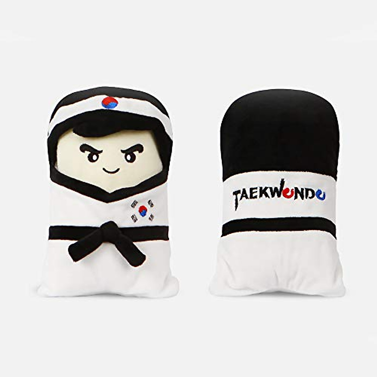 TAE-S] Taekwondo Inspired Super Cozy Fleece That Can Transform Into a Doll - Thoughtful Gift Idea for Martial Arts and Taekwondo Students and Teachers (White Uniform Boy)