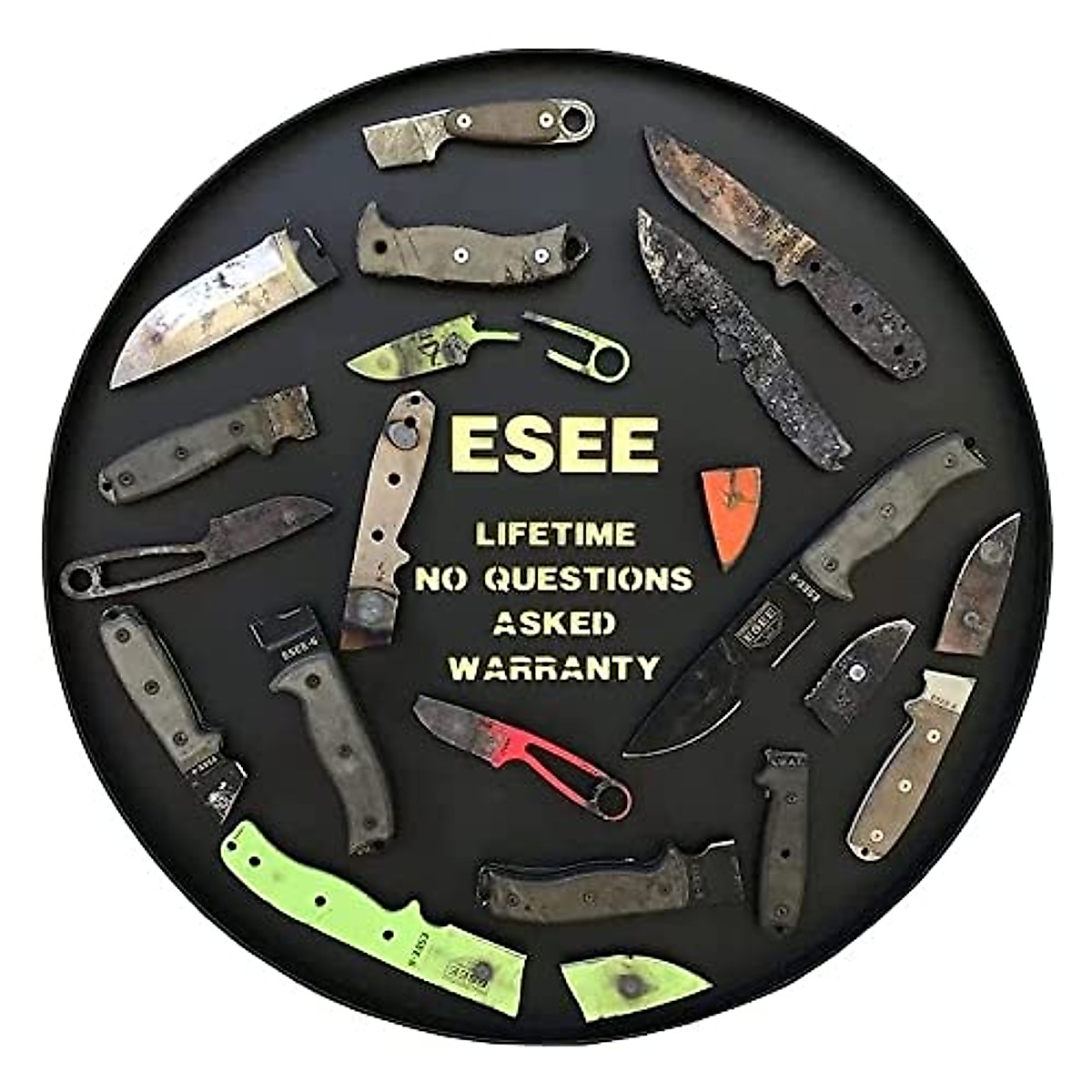 ESEE 3P Fixed Blade Knife with Grey Micarta Scale Handles and Coyote Molded Sheath