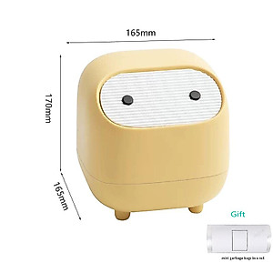 AIWE7D Small Desktop Trash Can with Lid for Desk Trash Cans Cute Mini Garbage Bin Green Press-top Wastebasket for Office Countertop Coffee Table Kitchen 0.5 Gallon