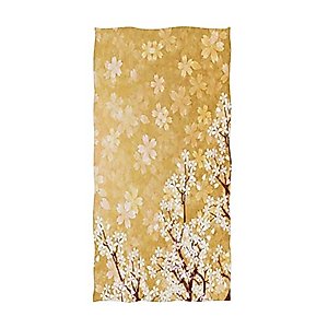 ZzWwR Stylish Beautiful Spring Japanese Cherry Blossoms Print Soft Highly Absorbent Guest Large Home Decorative Hand Towels Multipurpose for Bathroom, Hotel, Gym and Spa (16 x 30 Inches,Golden)