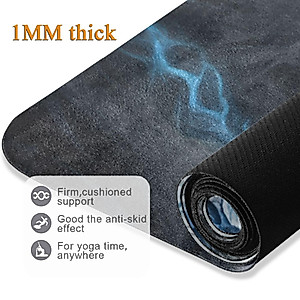 GOODOLD Blue Eyes Dragon Yoga Mat, 71 x 26 Inch Non-slip Yoga Mats Folding Travel Exercise Mat Indoor Outdoor Gym Pilates with Storage Bag for Women Men