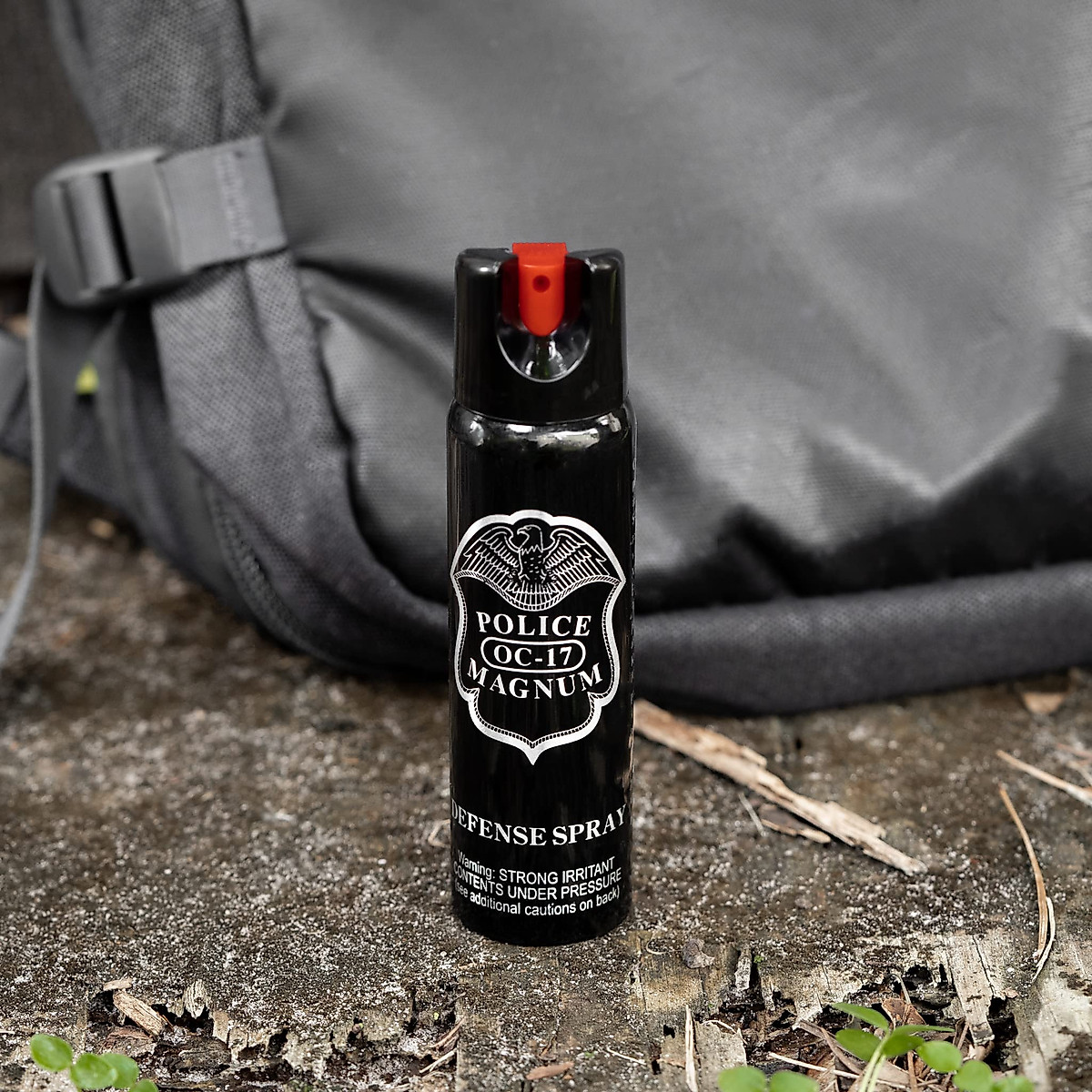 POLICE MAGNUM Large Pepper Spray Max Strength Portable Security- 16 ft Range- Made in The USA- 4oz Twist Lock (Red)