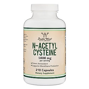 NAC Supplement N-Acetyl Cysteine (1,000mg Per Serving 500mg Per Cap, 210 Capsules) (Third Party Tested) with Odor Masking Technology to Boost Glutathione Levels by Double Wood
