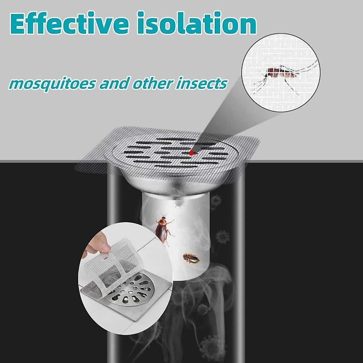 Disposable Hair Drain Stickers, 2024 New Drain Cover Hair Catcher for Bathroom Laundry Bathtub Kitchen（20PCS）