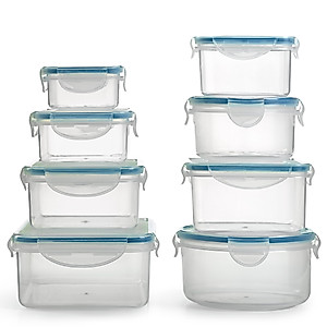 Plastic Food Storage Containers with Lids for use in Freezer Safe Food Storage Container Set and Large Food Storage Containers with Lids (16 piece Food Containers)