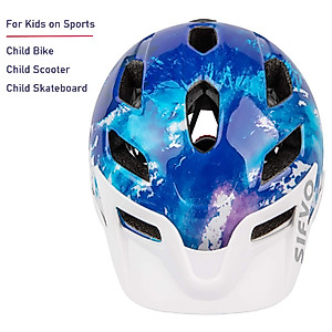 Kids Helmet, SIFVO Kids Bike Helmet Boys and Girls Bike Helmet with Cool Visor Helmet for Kids 5-14, Kids Bike Helmets Youth Bike Helmet Adjustable & Lightweight 50-57cm (Navy Blue)