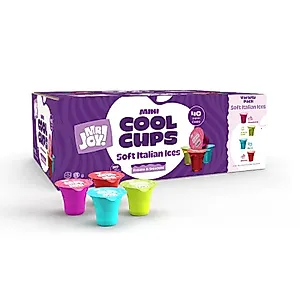 Mr. Joy Soft Italian Ices -Ships Non Frozen Assorted Flavors Mini Cool Cups Variety Pack (40 x 1.34oz) - Freeze & Enjoy - 40 Pantry-safe Mini Italian Ices Dessert Cups (1 Box (40 Cups))