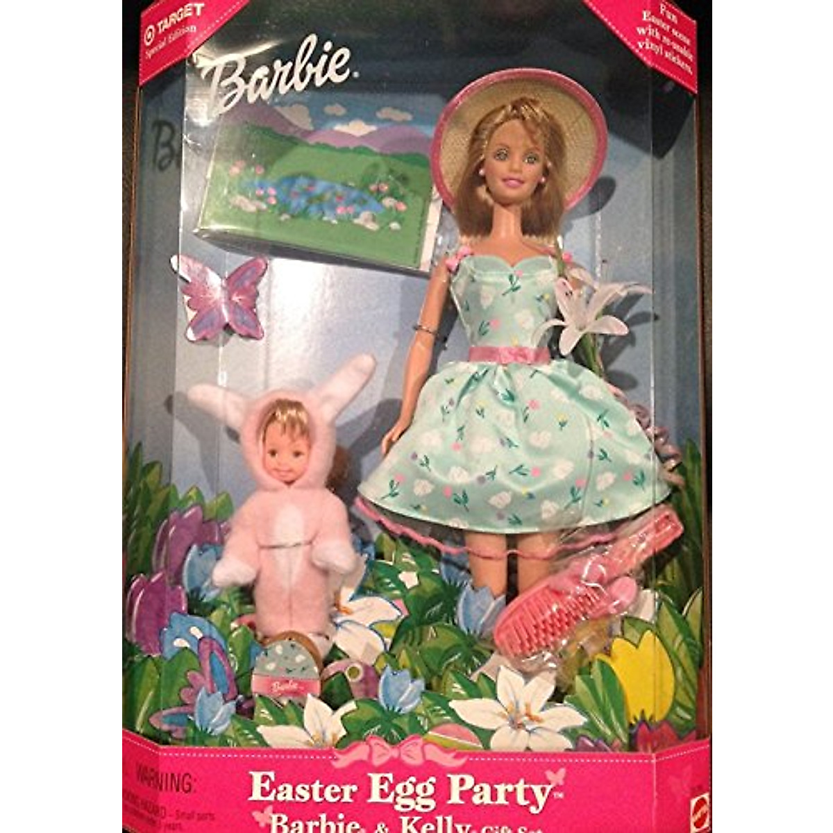 Barbie Easter Egg Party and Kelly Gift Set + Fun Easter Scene with Re-Usable Vinyl Stickers