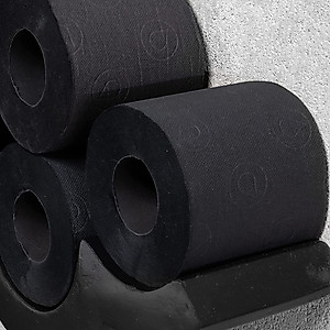 Renova Black Toilet Paper 3-Ply -Ideal for Decorating Your Home or Office - Pack of 6 Compact Rolls- 140 Sheets - Eco-label Certified - Dermatologically Tested - Septic Safe - Sustainable & Soft