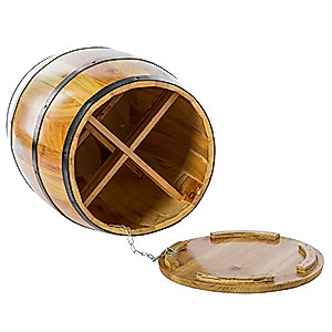 Vintiquewise Wine Barrel 4 Sectional Crate with Removable Head Lid, Brown