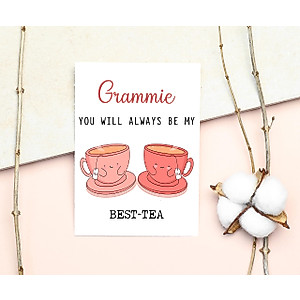 Grammie You Will Always Be My Best-Tea - Funny Pun Card - Best Tea Card - Mother's Day Card - Grammie Bestie Card - Tea Loving Grammie Card - Gift For Her - Grammie Card - Birthday Card Funny