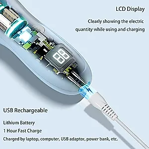 Favrison Baby Hair Clippers, Professional Quiet Hair Trimmer for Kids and Toddler, Waterproof & Rechargeable Cordless Hair Cutting Machine for Children, with LCD Display