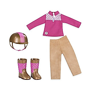 Glitter Girls by Battat - Ride & Shine Deluxe Equestrian Outfit - 14" Doll Clothes & Accessories For Girls Age 3 & Up - Childrens Toys , Pink