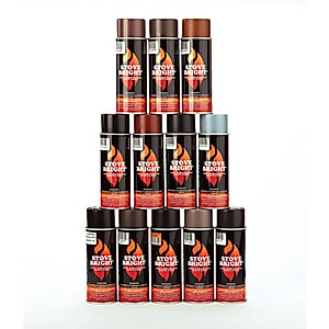 Stove Bright Fireplace Satin Black Paint - High Temp Satin Black Spray Paint, Withstands up to 1200° F, Quick Drying, Retains Color, Easy Application
