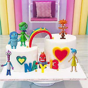 6pcs Insde Out Cake Topper， Insde Out Themed Birthday Party Decorations