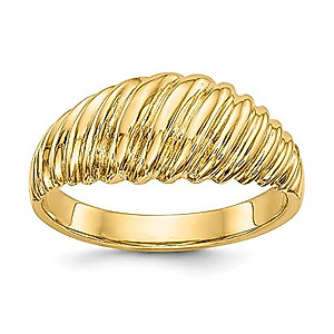 IceCarats 14K Yellow Gold Chunky Dome Statement Ring Size 6