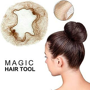 30Pcs Elastic Edge Mesh Invisible Hair Nets Hair Bun Holder for Ballet Dance (Blonde)