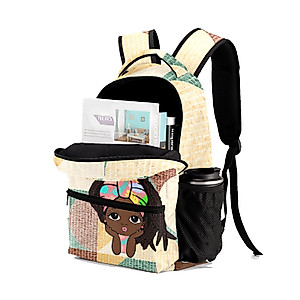 Liveweike African Tribal Afro Girl Personalized Kids Backpack with Name Teen Girl Boy Primary School Travel Bag