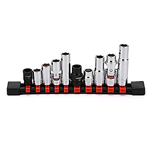 MIXPOWER 10PCS 1/4" & 3/8" Drive 10mm 6 Point Single Size Socket Set, 10mm Socket Set, Magnetic Socket, Universal Joint, Deep& Standard Socket