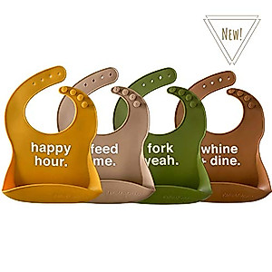 Denver James Silicone Feeding Bibs | Dishwasher Safe. Waterproof. Adjustable.