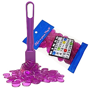 MR CHIPS Made in USA Magnetic Wand with 100 Bingo Plus Extra Purple