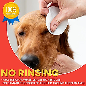 MCTRHG Dog Eye Wipes, Tear Stain Remover for Dogs & Cats 100 PCS, Gently Remove Eye Tear Stains, Eye Discharges and Debris, Natural Formulated Pet Eye Wipes for Cleaning & Soothing