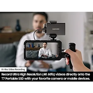 SAMSUNG T7 Portable SSD, 2TB External Solid State Drive, Speeds Up to 1,050MB/s, USB 3.2 Gen 2, Reliable Storage for Gaming, Students, Professionals, MU-PC2T0H/AM, Blue