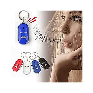 BLUGY Practical Item Finder LED Anti-Lost Key Finder Locator Key Ring Whistle Voice Control Key Ring Finder Pet Anti-Loss Device