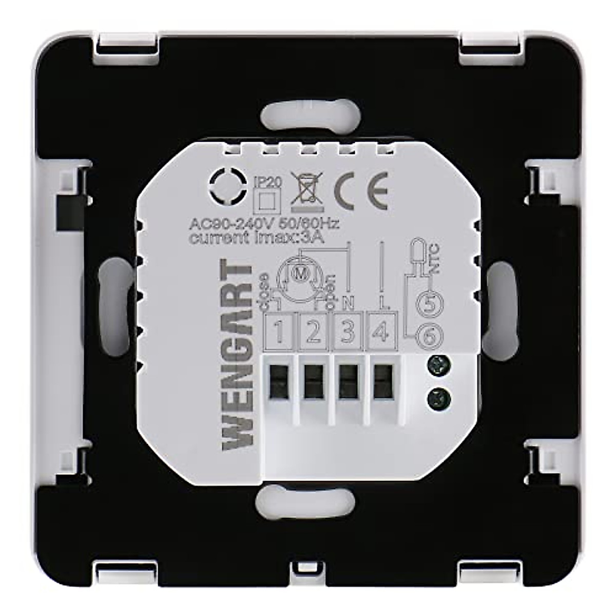 Wengart WiFi Smart Thermostat WG02B05-1,AC230V Max3A 2.4GHz Wi-Fi APP TUYA for Radiant Floor Heating,Compatible with Alexa Echo/Google Home,White Backlight