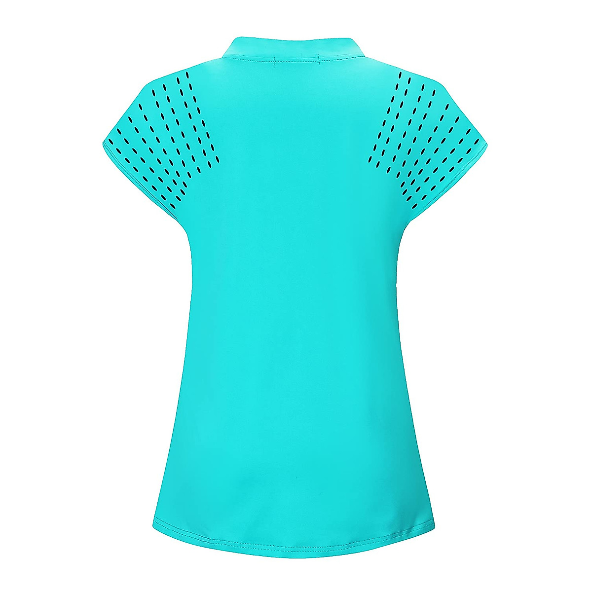 Felisou Women's V Neck Golf Polo Shirt Short Sleeve Sport Workout, Sky Blue, Medium