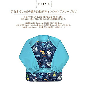 green sprouts Easy-wear Long Sleeve Bib | Waterproof Protection | Flipped Pocket, Soft Material, Easy Clean Smock