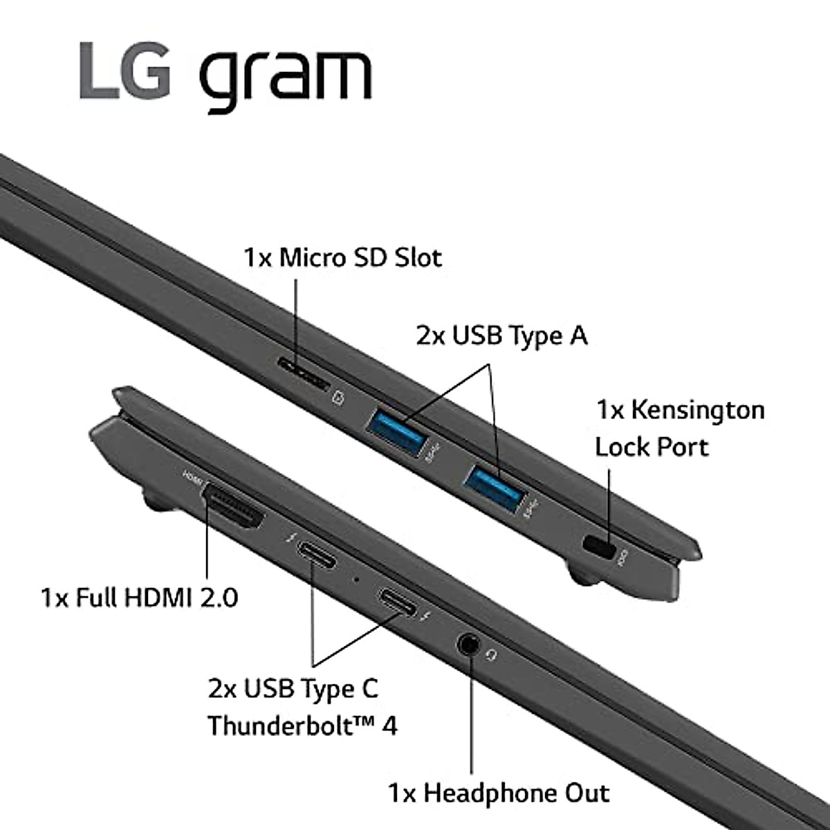 LG Gram (2022) 17Z90Q Ultra Lightweight Laptop, 17" (2560 x 1600) IPS Display, Intel Evo 12th Gen i5 1240P Processor, 16GB LPDDR5, 512GB NVMe SSD, FHD Webcam, WiFi 6E, Thunderbolt 4, Windows 11, Gray