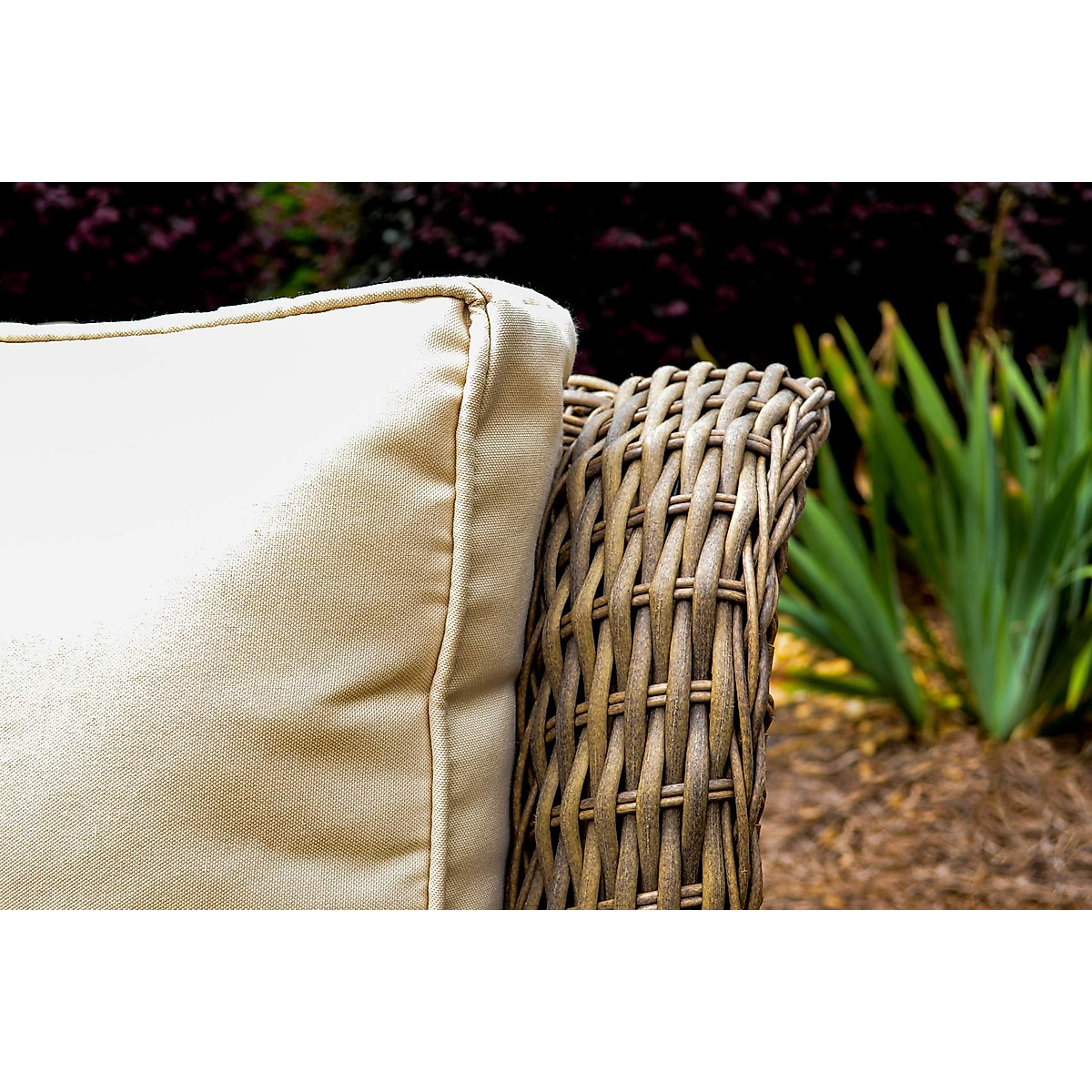 Tortuga Outdoor Rio Vista Swivel Glider, Single Chair, Sandstone Wicker and Cushions