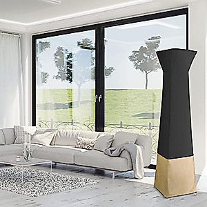 Stanbroil Pyramid Patio Heater Cover, Heavy Duty Waterproof Outdoor Heater Cover with Zipper, 21x21x90 Inch, Black&Camel