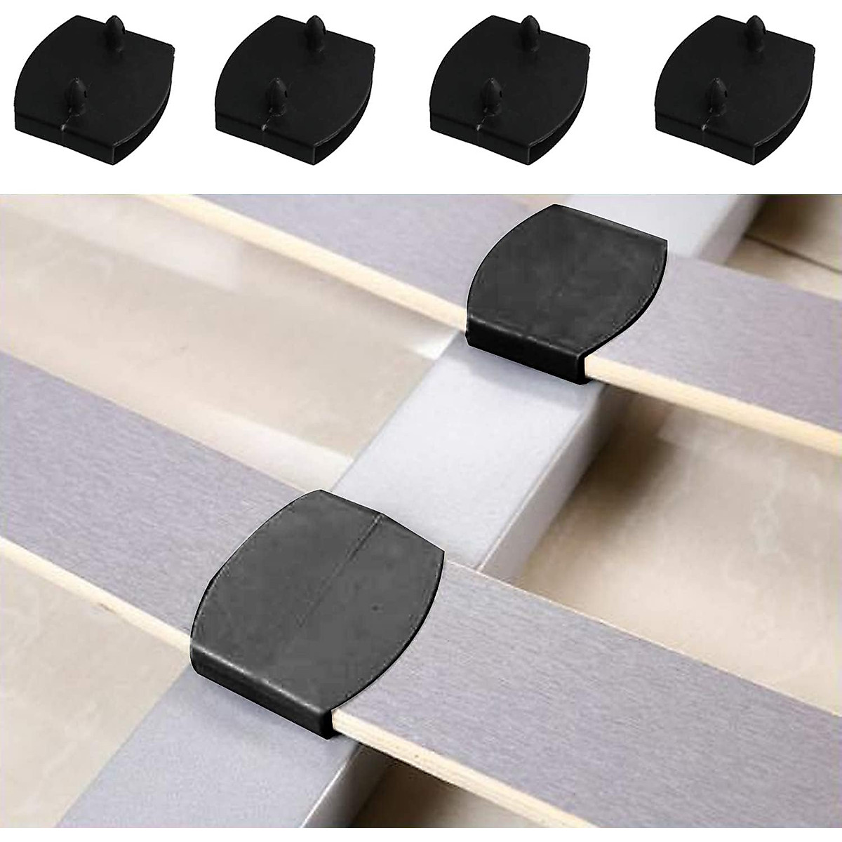 XIAONAN 20Pcs 53mm x 9mm Plastic Bed Slat Cover Replacement Holders End Caps+Centre Caps for Holding Securing Wooden Slats Bed Base,10pcs End Caps + 10pcs Centre Caps