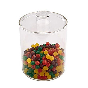 Pioneer Plastics 277C Clear Round Plastic Container with Lid, 4.0625" W x 4.75" H, Pack of 4