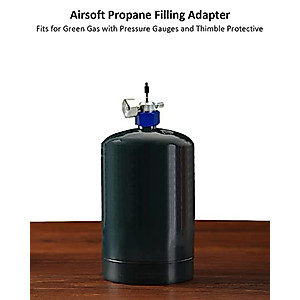 YIGUCS Airsoft Propane Filling Adapter for Green Gas with Pressure Gauges and Thimble Protective Cover Use with Propane Camping Tank