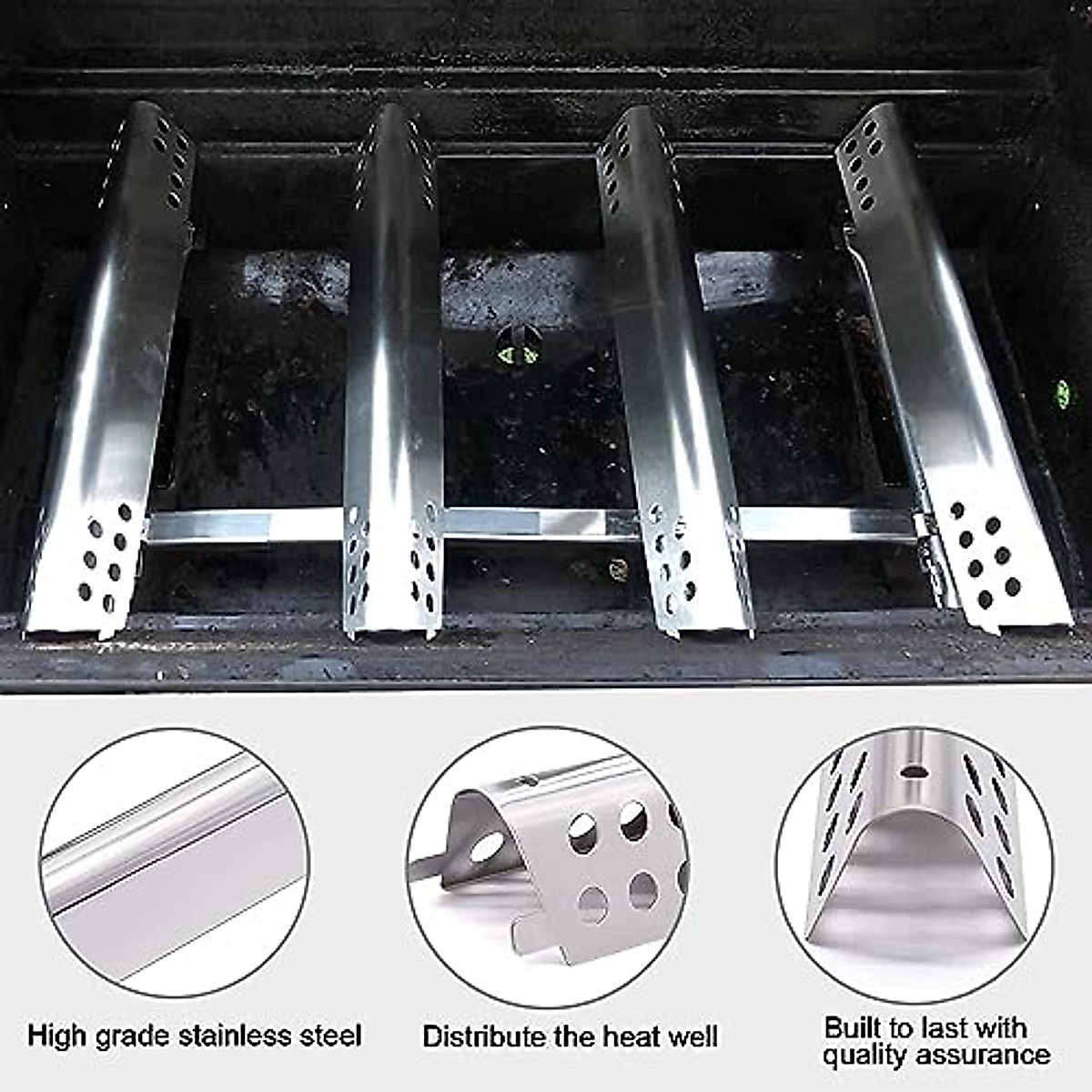 CoyzHaivn Grill Replacement Parts Kit for Charbroil Performance 475 4 Burner 463376519 463342119 463332718 463347017 463376017 463377319 463673017 Heat Plate Tent Shield Crossover Tube