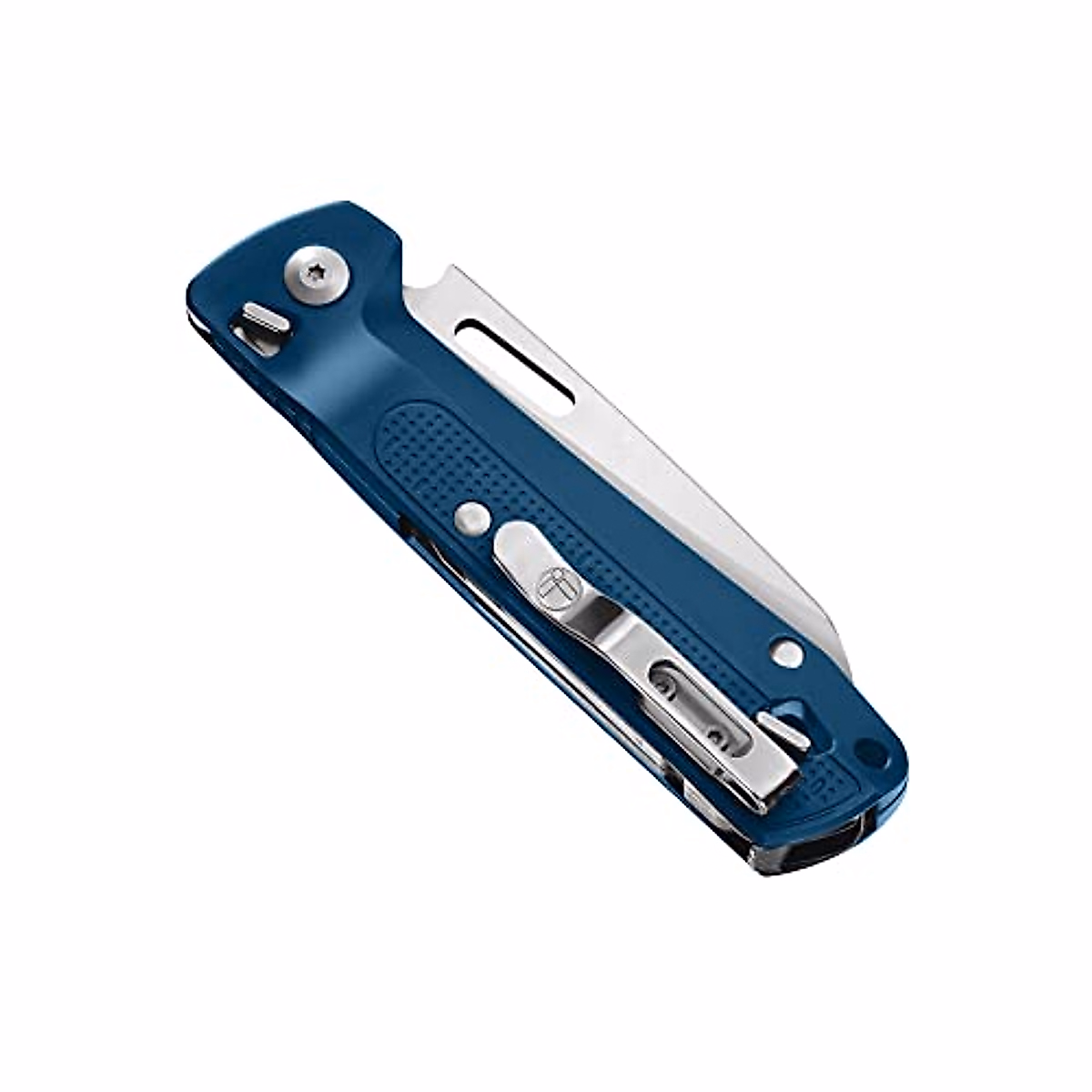 LEATHERMAN, Free K2 EDC Pocket Multitool with Knife, Magnetic Locking, Aluminum Handles and Pocket Clip, Made in The USA, Navy