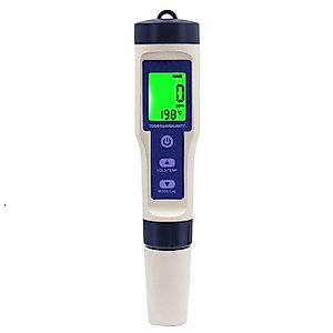 5 in 1 TDS/EC/PH/Salinity/Temperature Meter Digital Water Quality Monitor Tester for Pools, Drinking Water, Aquariums,Hydroponics