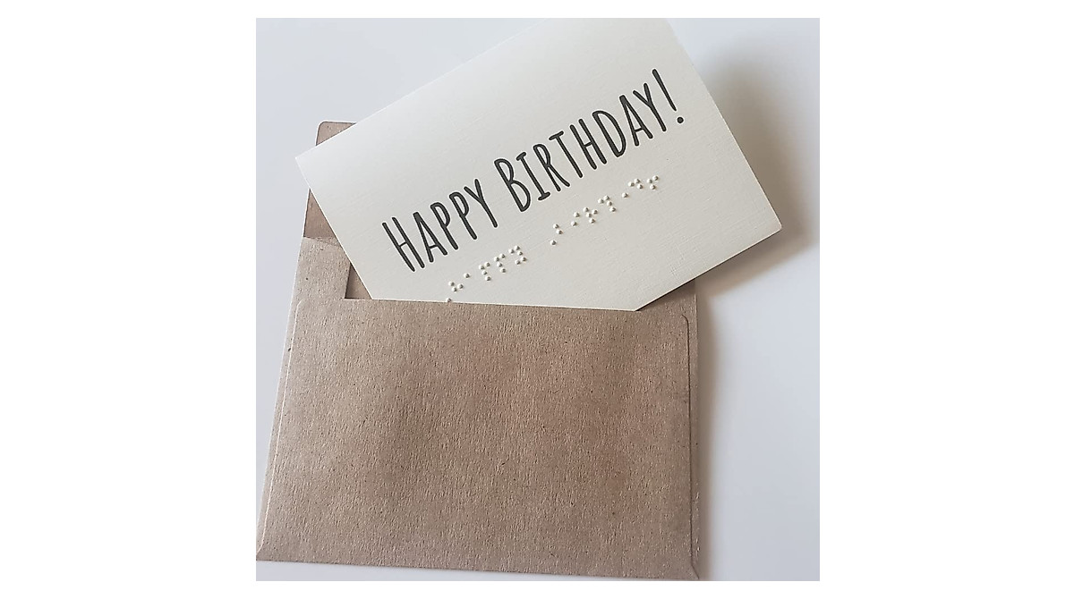 Braille Birthday Card for Blind & Low Vision - A2 Greeting Card