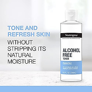 Neutrogena Alcohol-Free Gentle Daily Facial Toner, Fragrance-Free Face Toner to Tone & Refresh Skin, Toner Gently Removes Impurities & Reconditions Skin, Hypoallergenic, 8 fl. oz