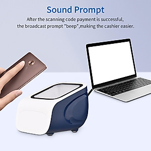 Ultra Decoding Fast Response Automatic QR Scanner White Desktop ABS USB for Mobile Payment