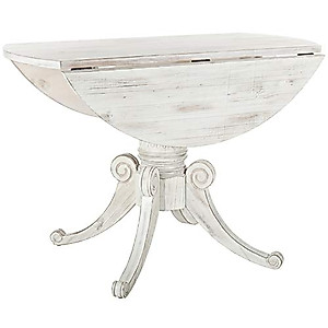 Safavieh Home Forest Traditional Antique White Drop Leaf Dining Table