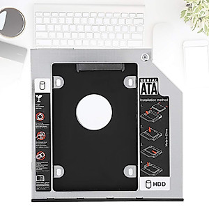 Optical Hard Drive Bay, State Drive Bracket Lightweight Computer Accessory Aluminum Alloy Thickened for 9.5 MM SSD, SATA3.0 Technology