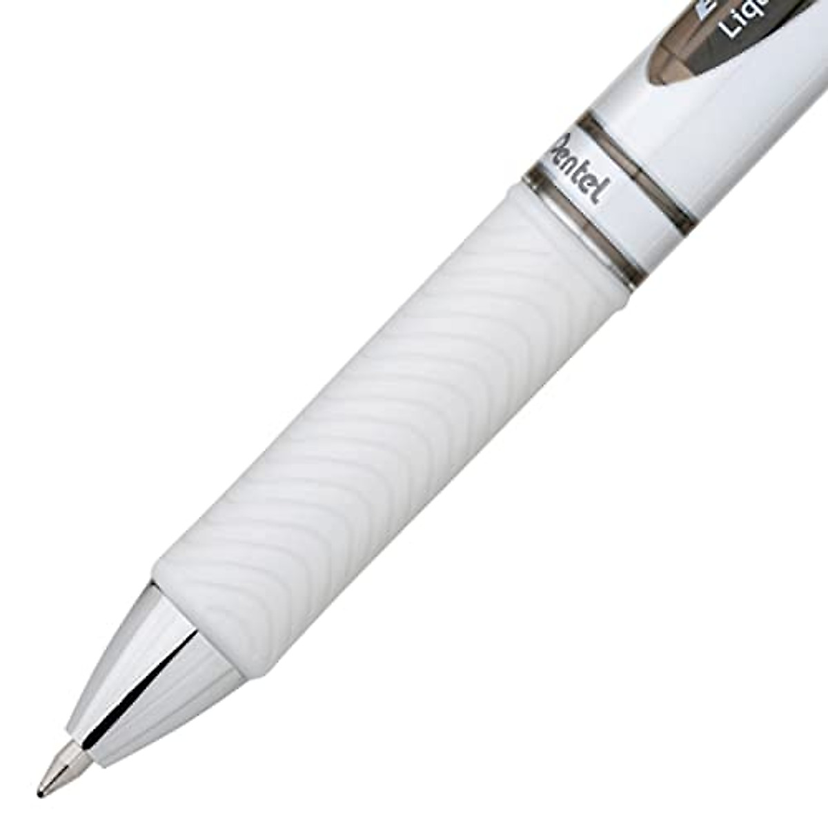 Pentel EnerGel Pearl Deluxe RTX Retractable Liquid Gel Pen, (0.7mm), Accent, Black Ink, Box of 12 (BL77PW-A)