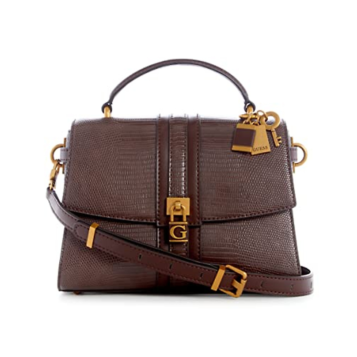GUESS Ginevra Top Handle Flap, Brown