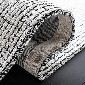 SAFAVIEH Abstract Collection 8' x 10' Ivory/Black ABT470Z Handmade Premium Wool & Viscose Living Room Dining Bedroom Area Rug