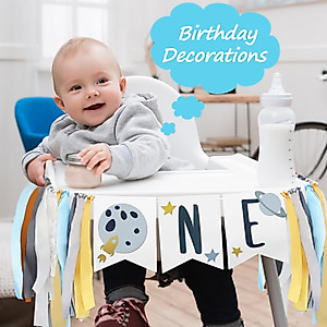 You Are My Sunshine High Chair Banner,First Trip Around The Sun Birthday Decoration,Boho Sunflower Party Decoration (Blue Space)